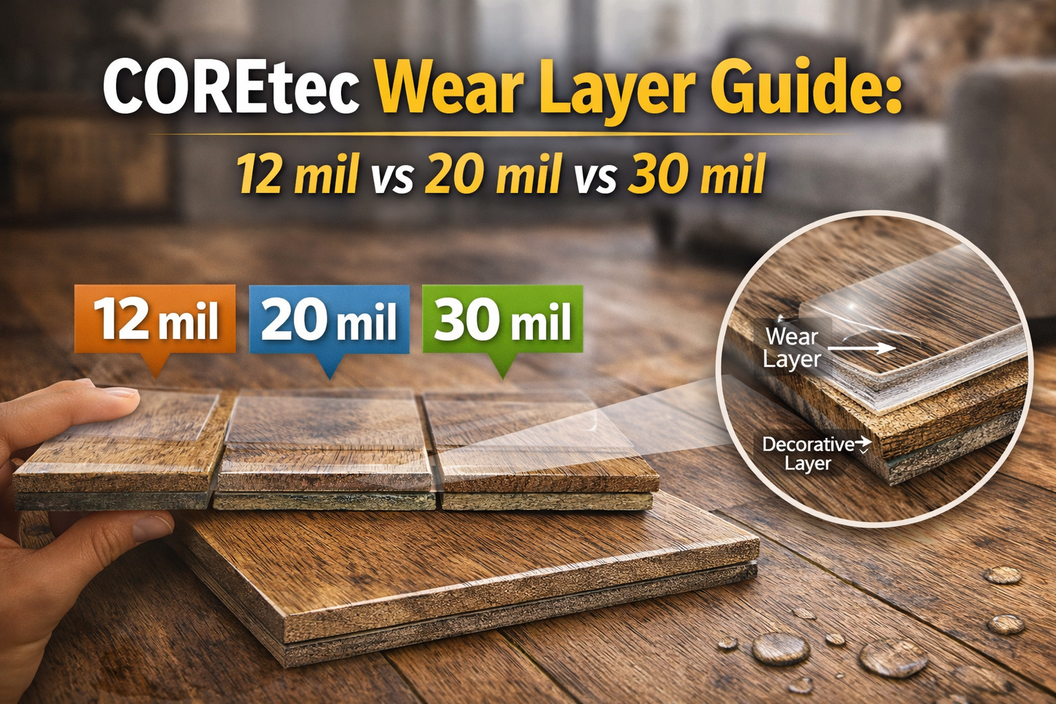 COREtec Wear Layer Thickness: 12 mil vs 20 mil vs 30 mil